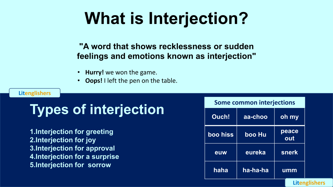 Litenglishers Interjection with Its types and Examples