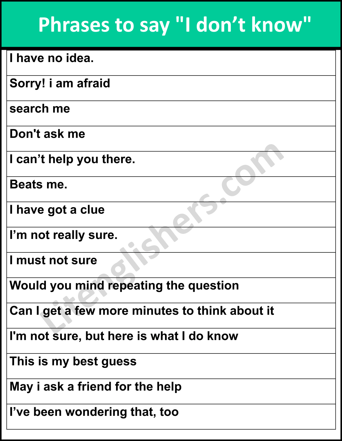 Litenglishers -200+ Commonly use English phrases