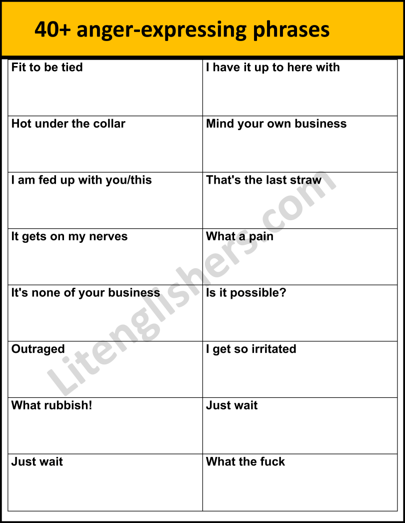 Litenglishers - 40+ anger expressing phrases in English