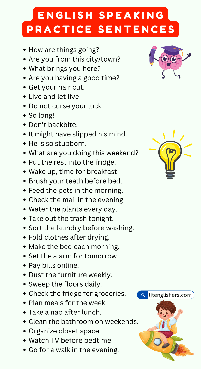 160 English Speaking Practice Sentences