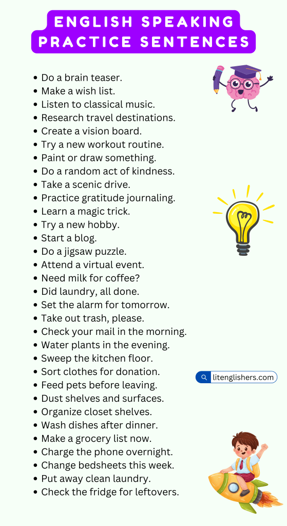 160 English Speaking Practice Sentences