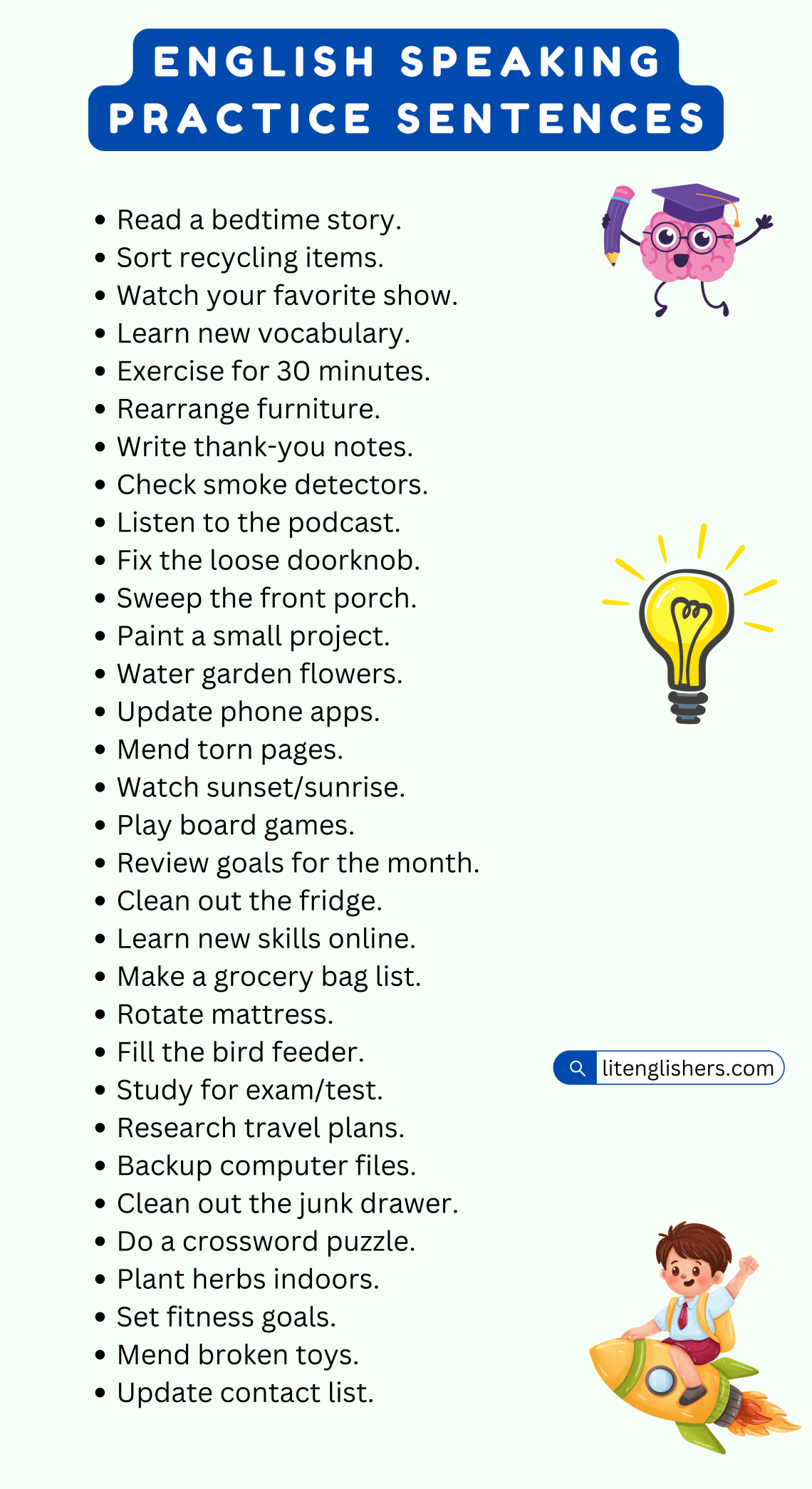 160 English Speaking Practice Sentences