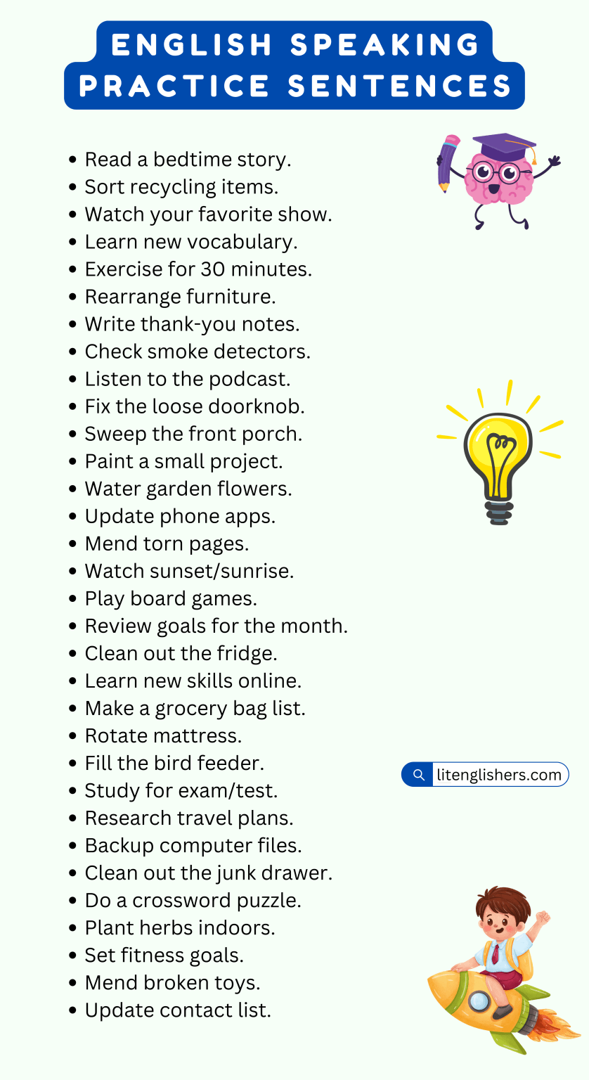 160 English Speaking Practice Sentences