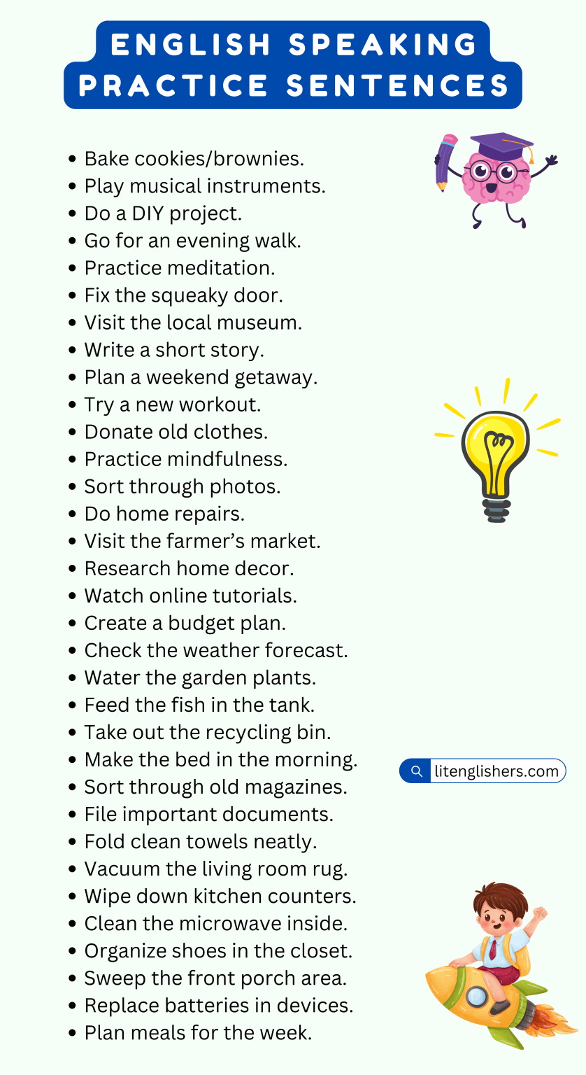 160 English Speaking Practice Sentences